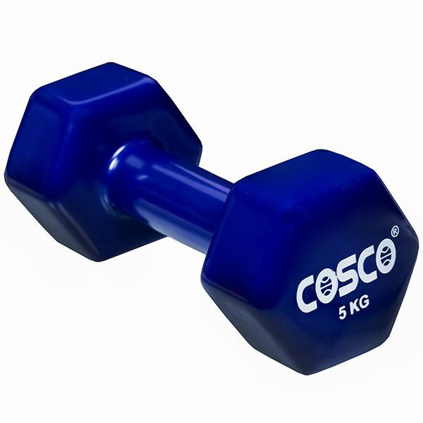 Cosco Vinyl Dumbbell Hexagonal 28106 5 kg