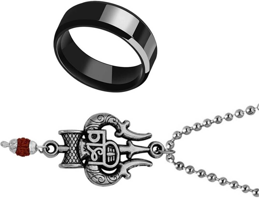 Dynamic Retail Global Shiva Mahadev Mahakal Locket Black Ring for Men ...