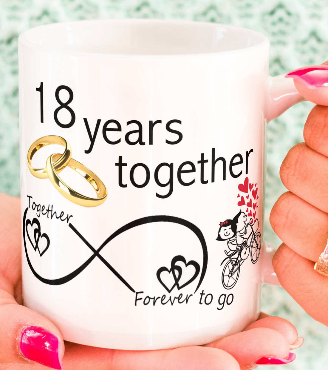 Rosemelt Happy 18th Marriage Anniversary 18 year love Eighteen Wedding Anniversary Gift For Him And Her 18th Year Relationship mug 18Year Love Celebration Best Anniversary Gift 18th Anniversary For Hu...