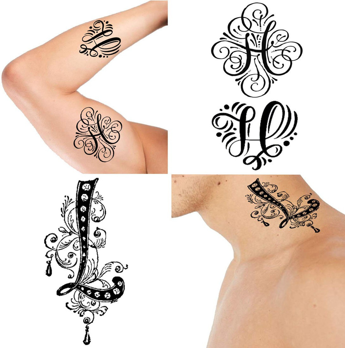 Letter H Tattoo Designs
