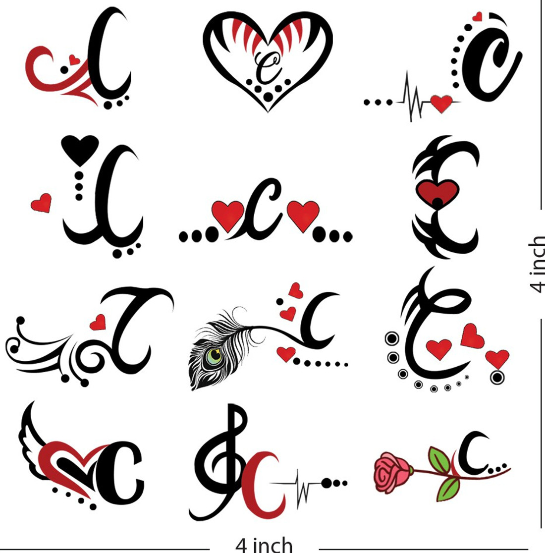 Tattoo Letter A With Heart