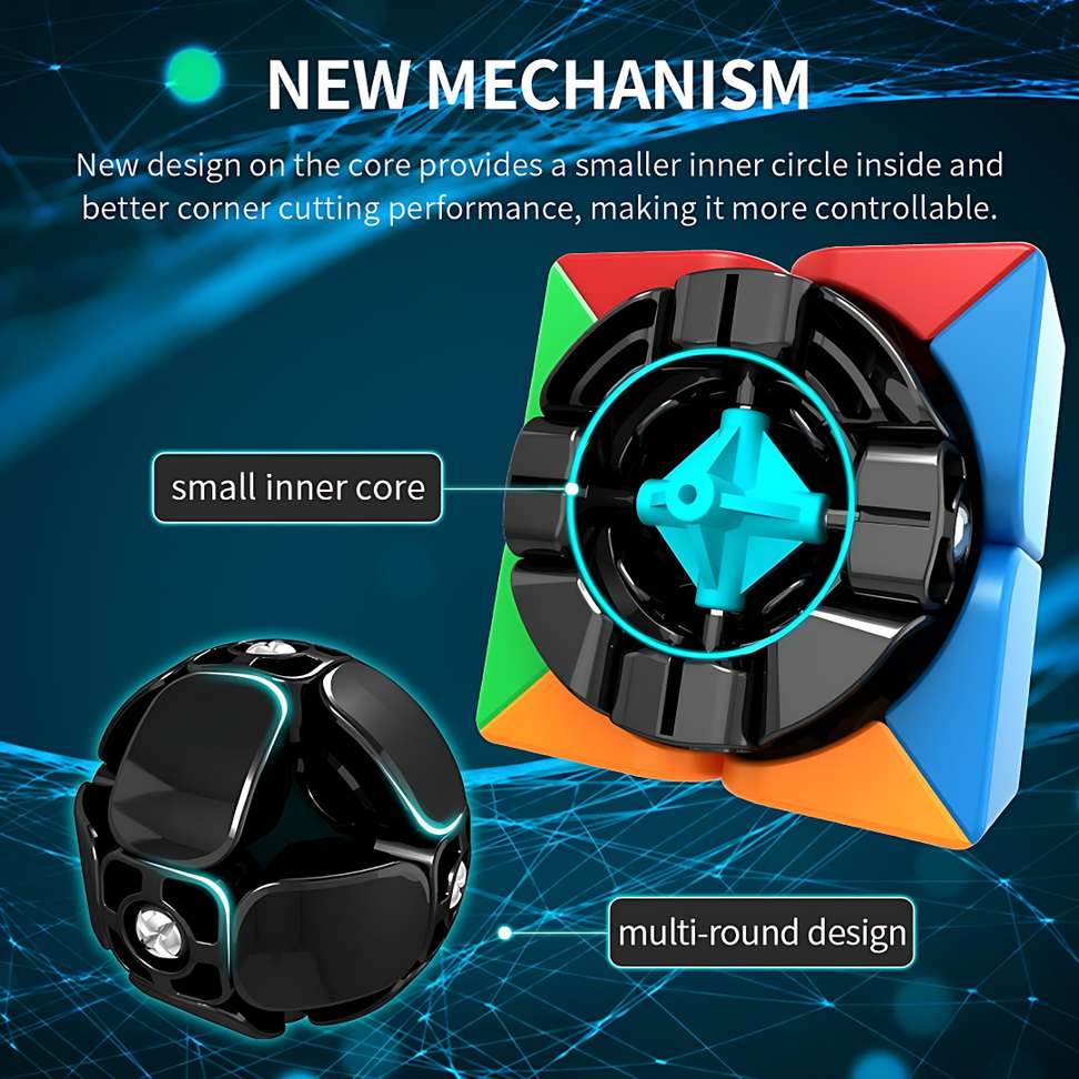 S 2x2x2 High Speed Rubic Cube for Beginer|Stickerless Smooth Edge Cube ...