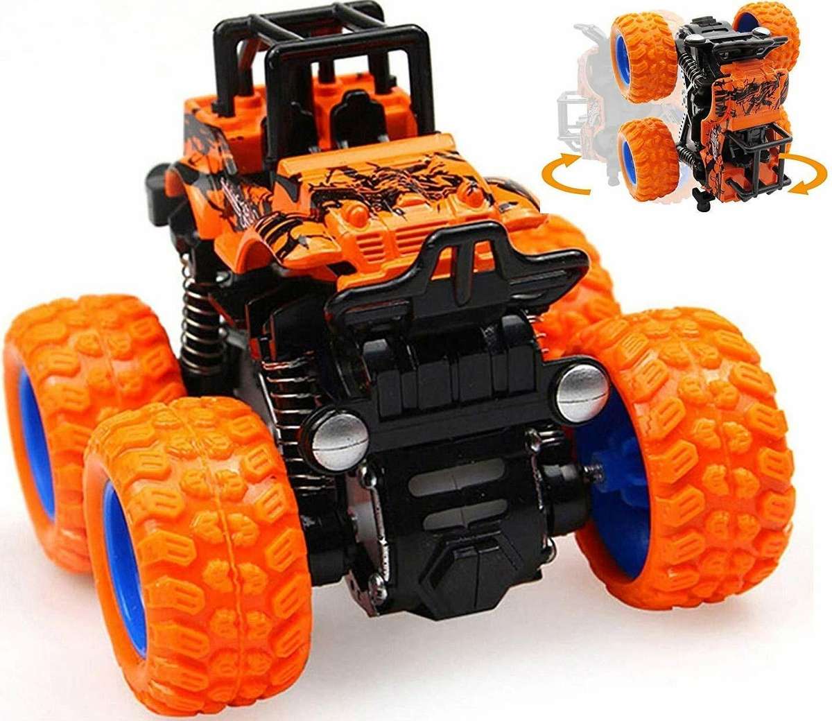 Push and Go Monster Toy Trucks Rubber Spring Shock Absorber Suspension ...