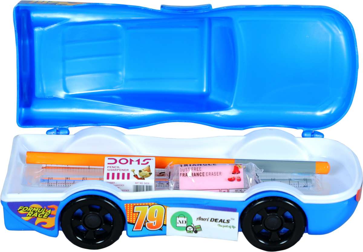 Stylish Movable Car Geometry Box For Boys & Minion Art Plastic Pencil ...