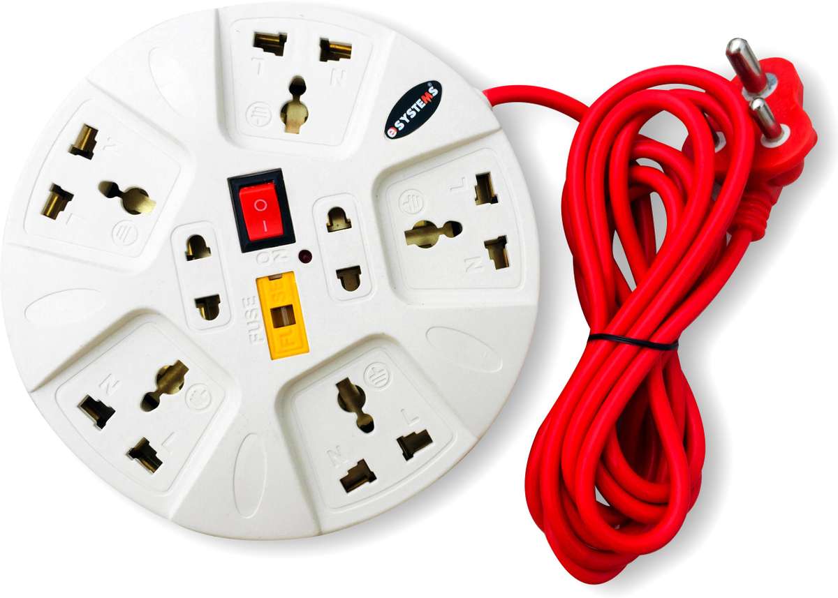 ShopGlobal 6 Amp Multi Plug Point Strip, Cord (2.8 Meter) 7 Socket ...