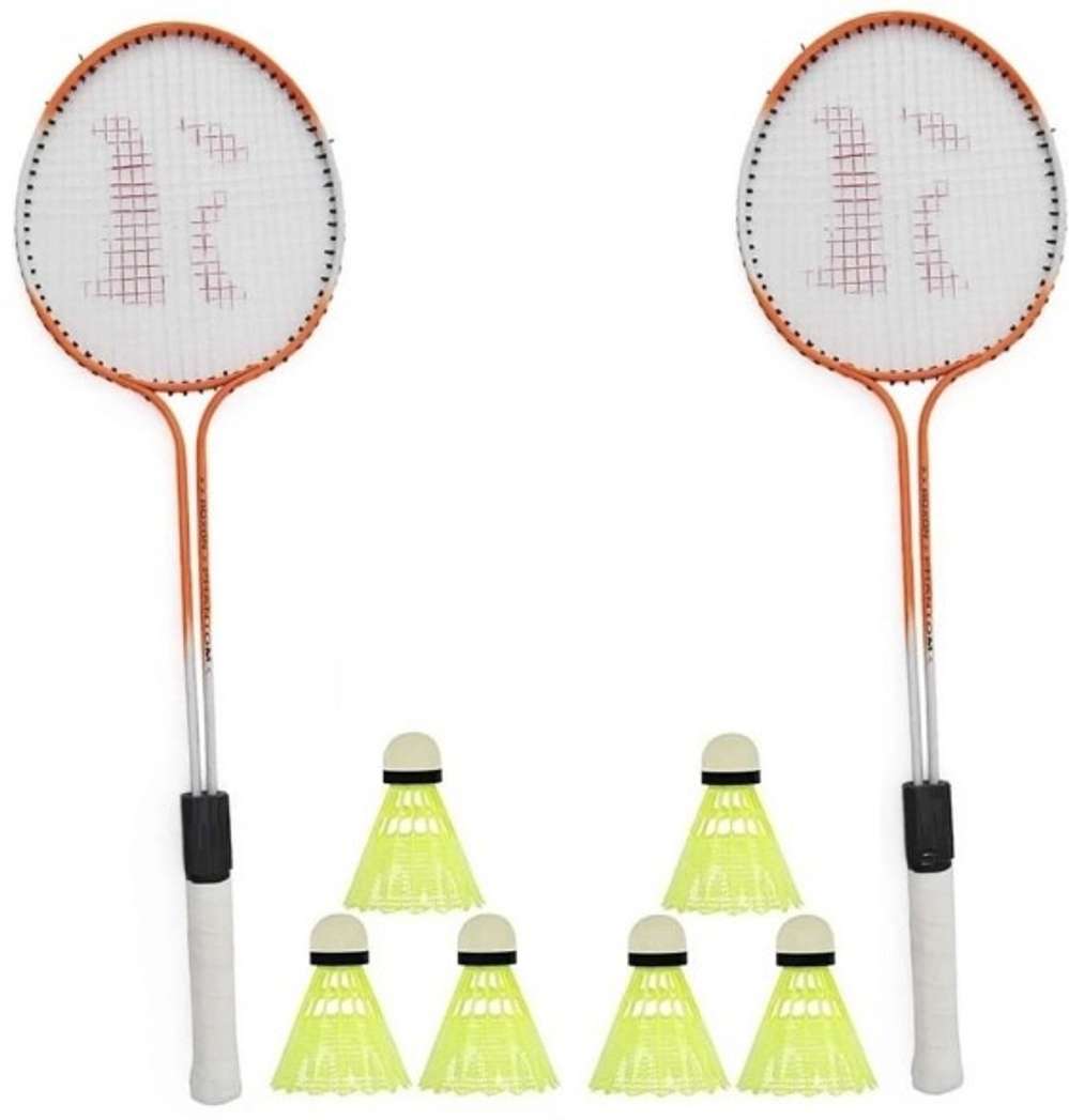 nsp 2 Double Shaft Badminton Racquet With 6 Pc Nylon Shuttle Badminton ...