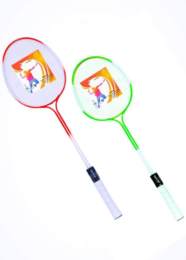 CARRY ON Double Shaft 2 piece Badminton Racquet With 3 Pc Nylon Shuttle ...