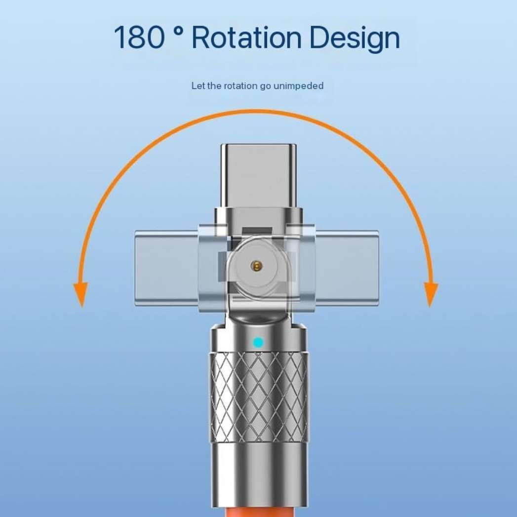 USB Type C Cable 1 m Rotatable Type-C Data / 120W 6A Fast Charging 1 m ...