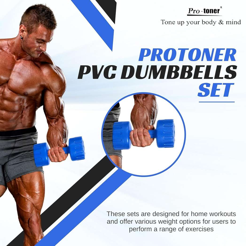 Protoner PVC (3kg + 3kg) Fixed Weight Dumbbell Price in India - Buy Protoner PVC (3kg + 3kg ...