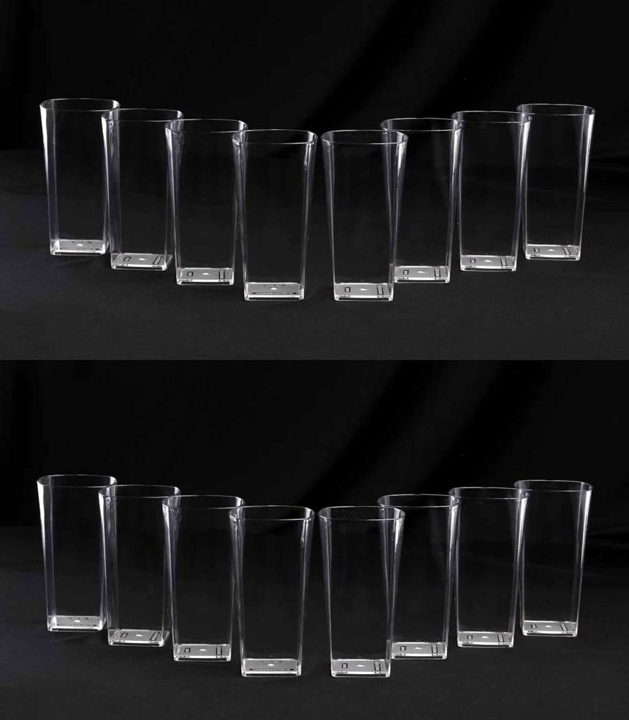 (Pack of 16) Premium quality clear square design Unbreakable Stylish ...