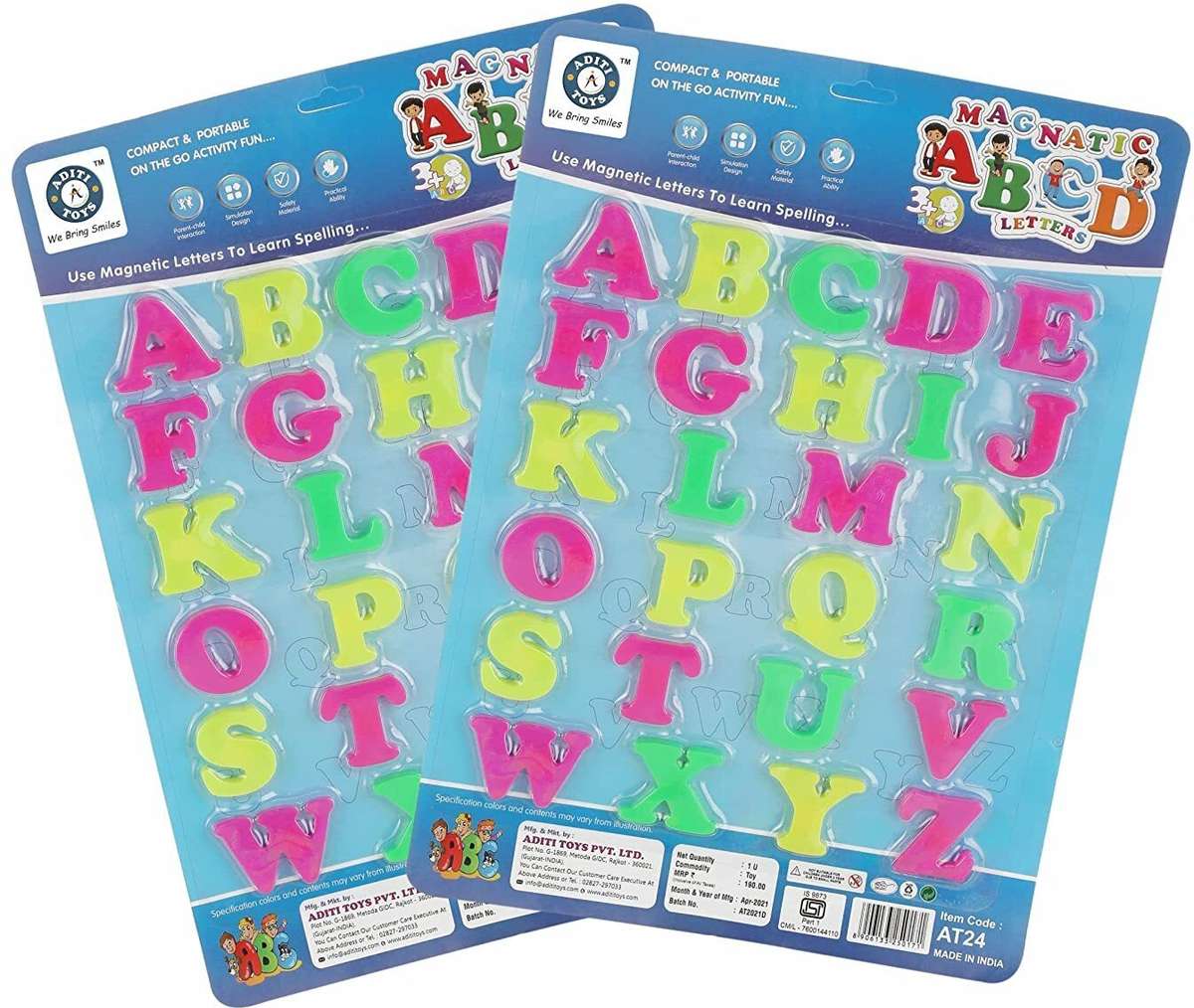Magnetic Learning Alphabet - ABCD Magnetic Letters for Kids, BIS ...