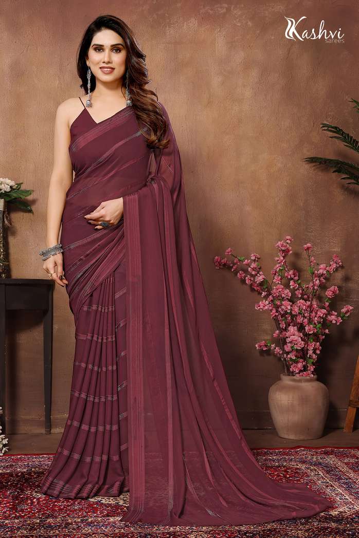 Embellished, Striped, Self Design Bollywood Satin Saree Price in India ...