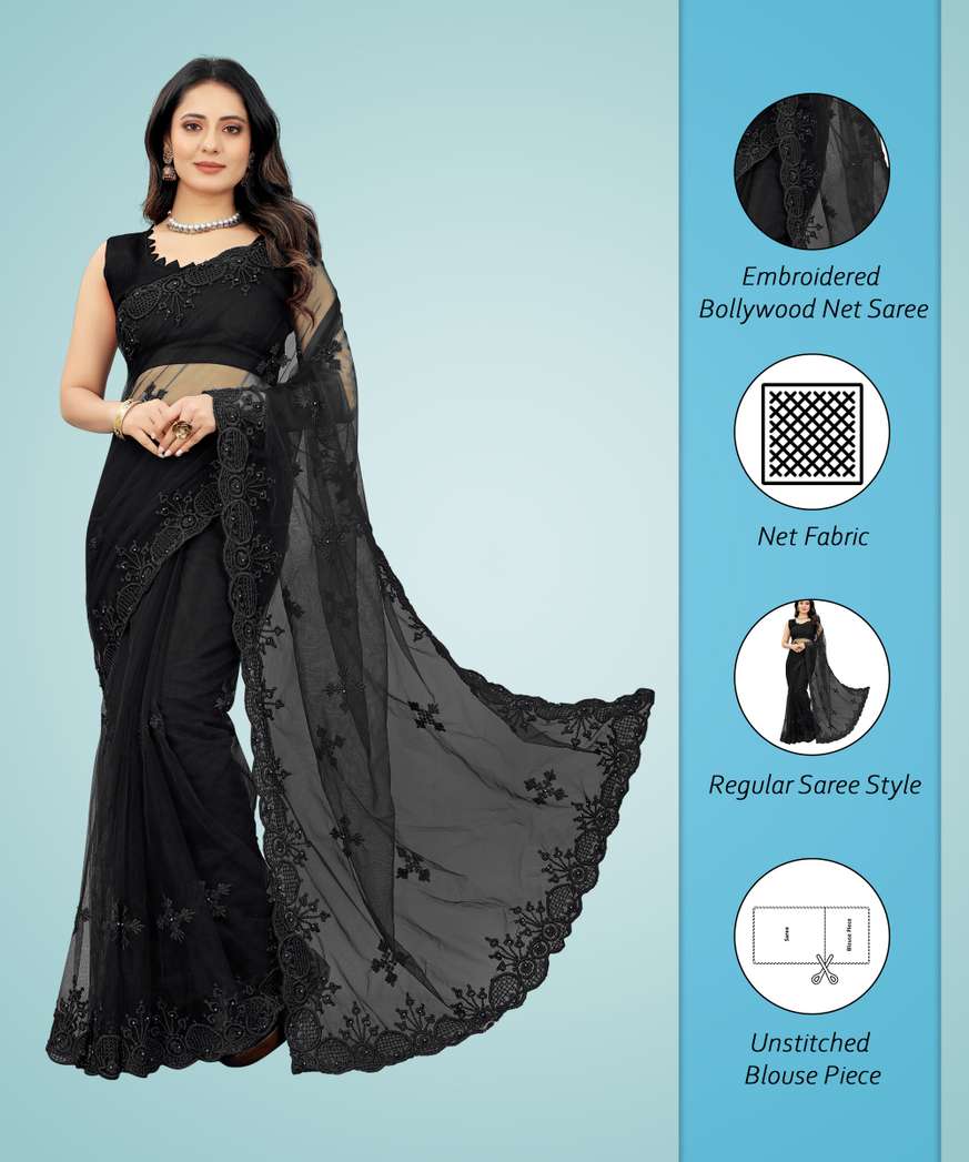 Embroidered Fashion Net Saree Price in India - Buy Embroidered Fashion ...