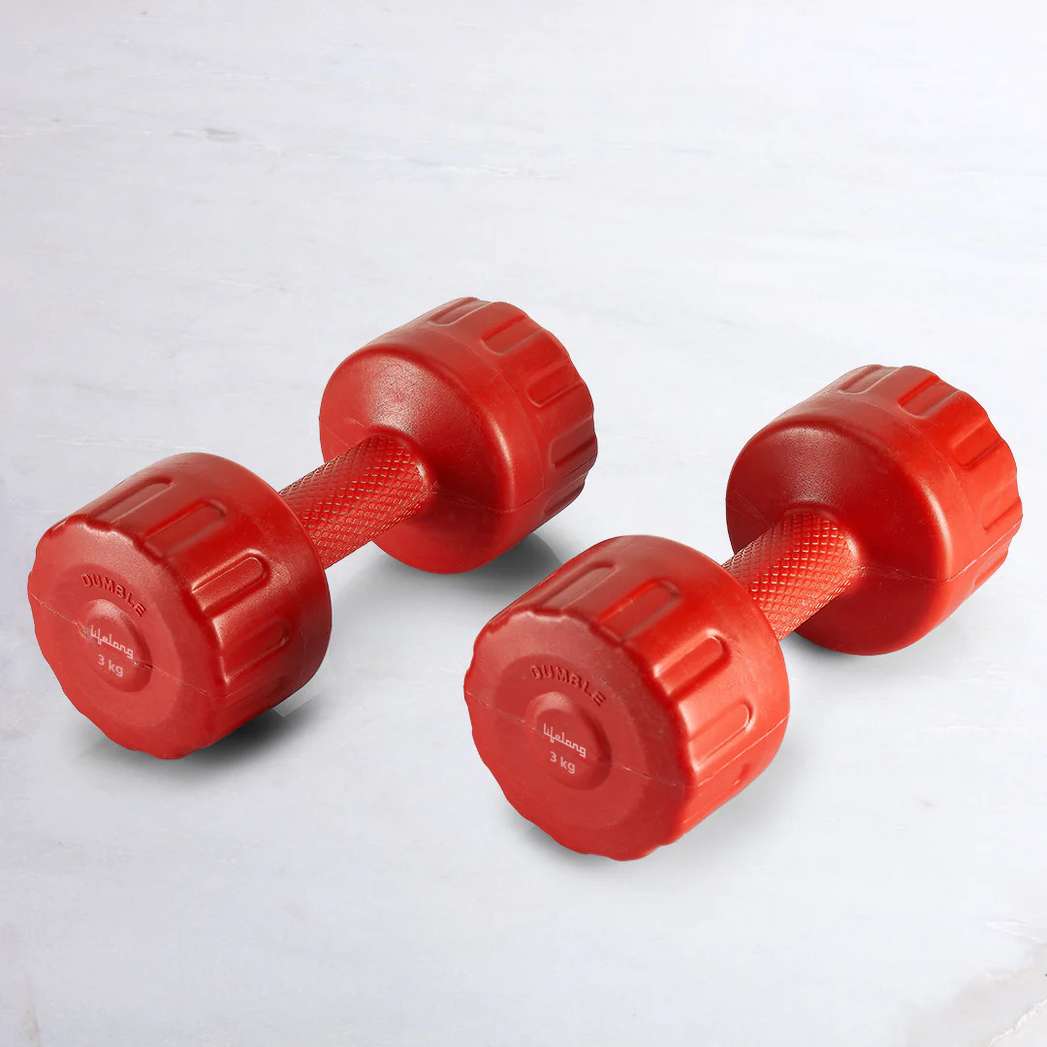 ASUFIT PVC Dumbbells 3 x 2=6kg Weights (Red Color) Women & Men’s ...