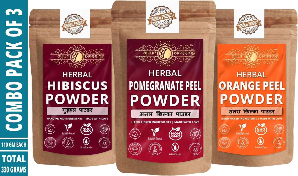 Ayur Blessing Pomegranate Peel, Hibiscus and Orange Peel Powder Price ...
