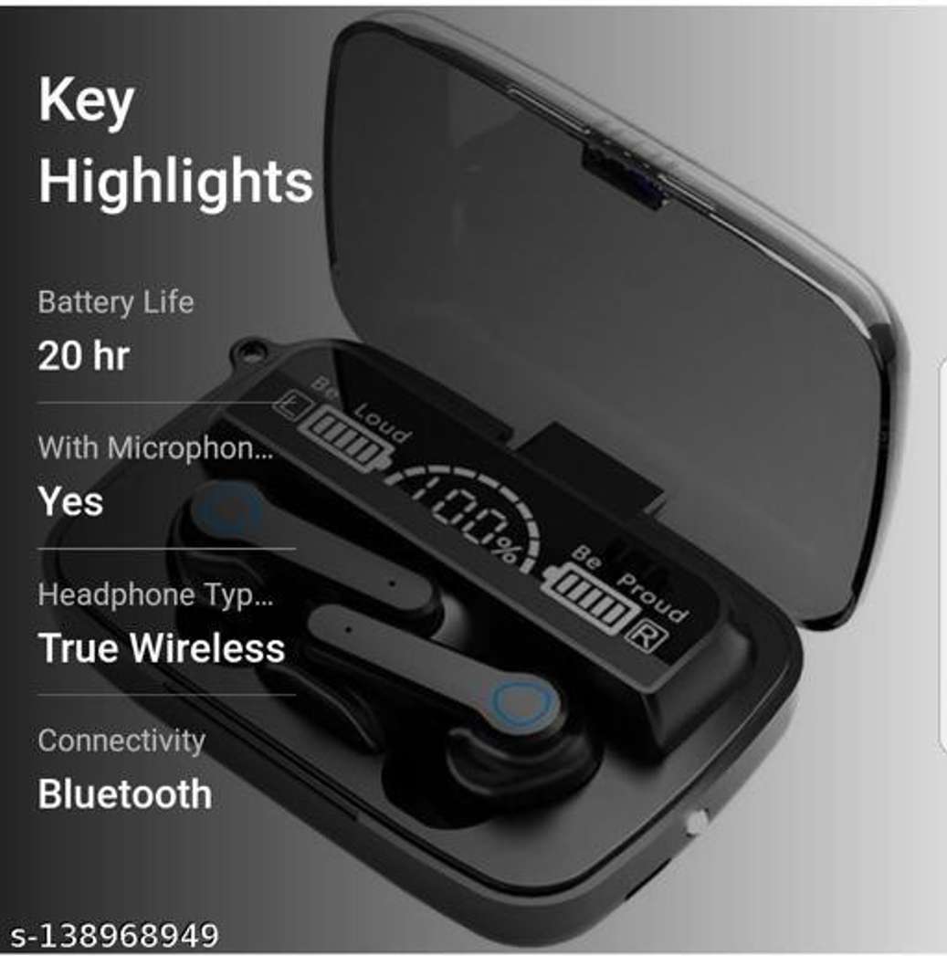M19 TWS Bluetooth 5.1 Wireless Earbuds (Black, True Wireless) Bluetooth Gaming Headset Price in ...