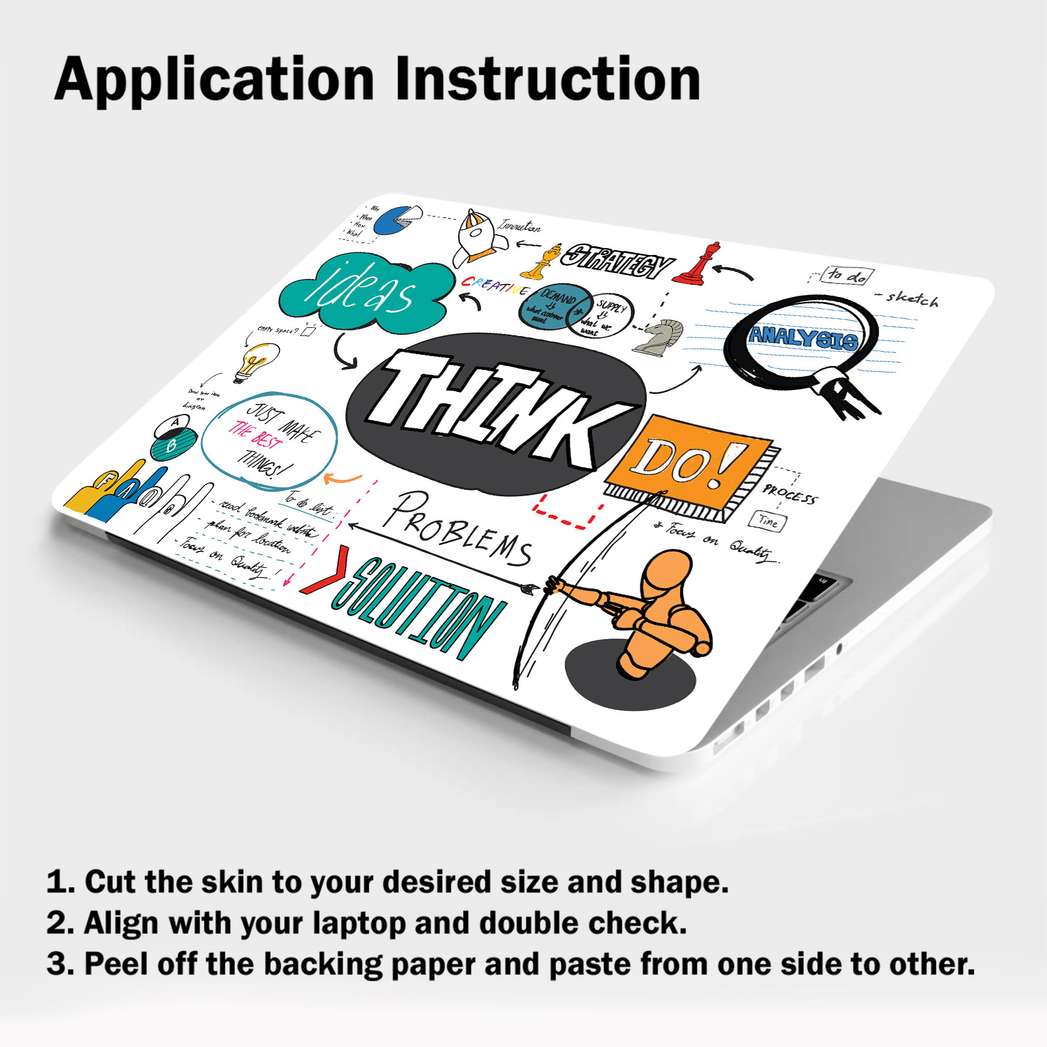 AKMDesignHouse Think Printed Laptop Skin Back Covers (15.6 Inches, Self ...