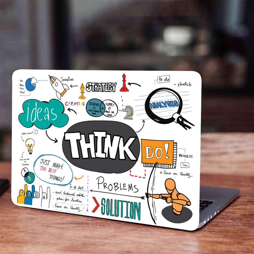AKMDesignHouse Think Printed Laptop Skin Back Covers (15.6 Inches, Self ...