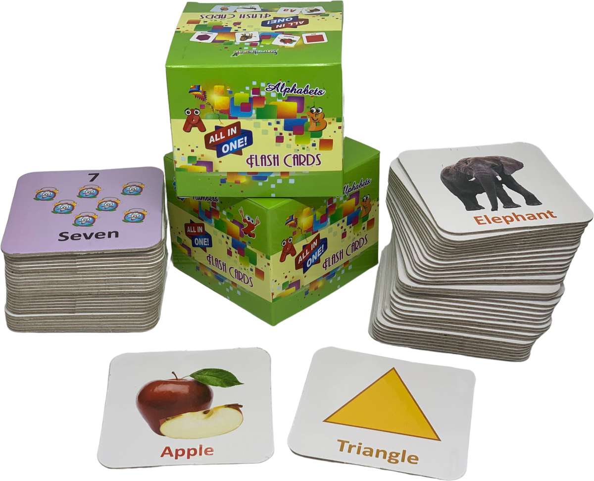 All in One Flash Cards for Kids (Non Tearable flashcards - Water Proof ...