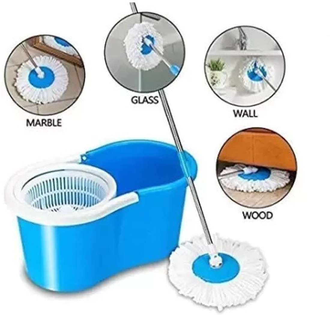 Dry Bucket Mop 360 Degree Self Spin Wringing 3 Super Absorbers for Home Mop Set Mop Set Price in ...