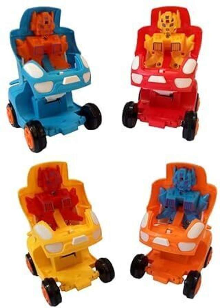 Mini Robot car Push and Go Transformation 360 Degree Stunt Friction ...
