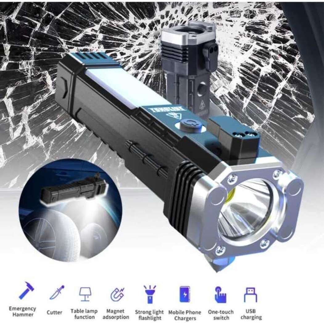 LIFE SAVING LED TORCH Glass Breaker Seal Belt Cutter 3 modes Torch ...