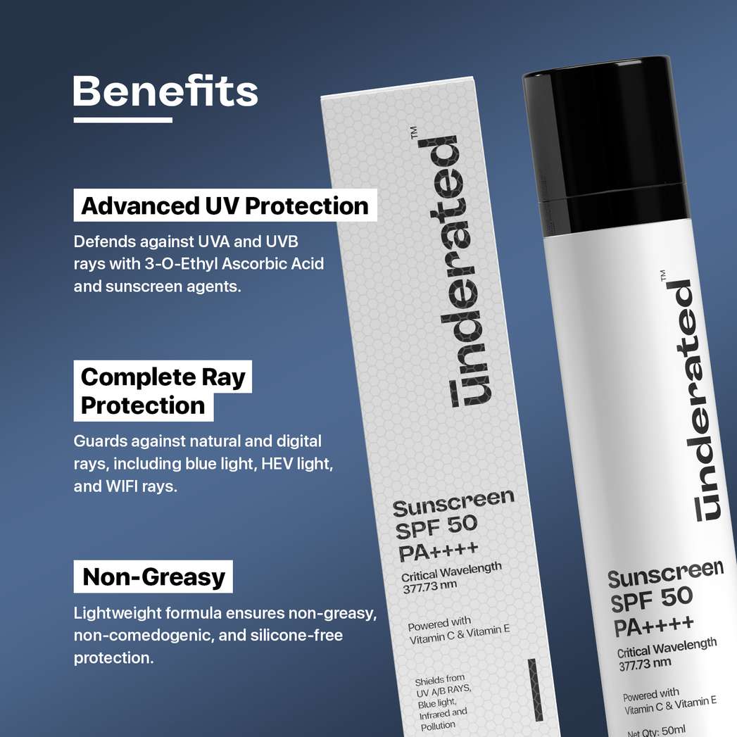 Underated Sunscreen Powered With Vitamin C & Vitamin E - SPF 50++++ PA ...