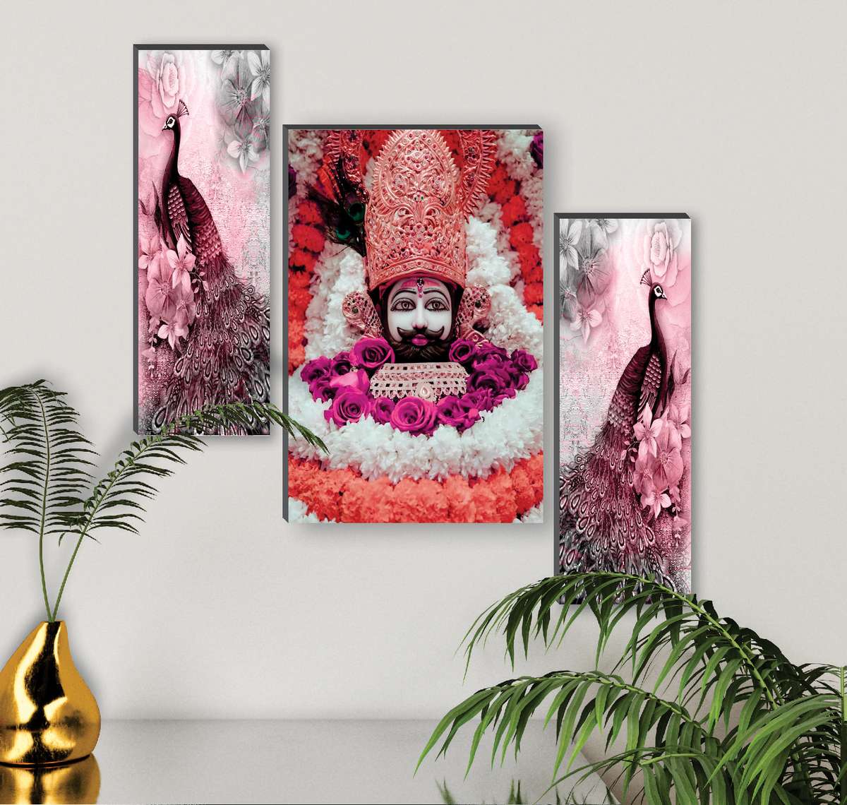 Set of 3 Khatu Shyam, Religious Wall Décor Paintings,Home,Office,etc|12x18 Digital Reprint 30 ...