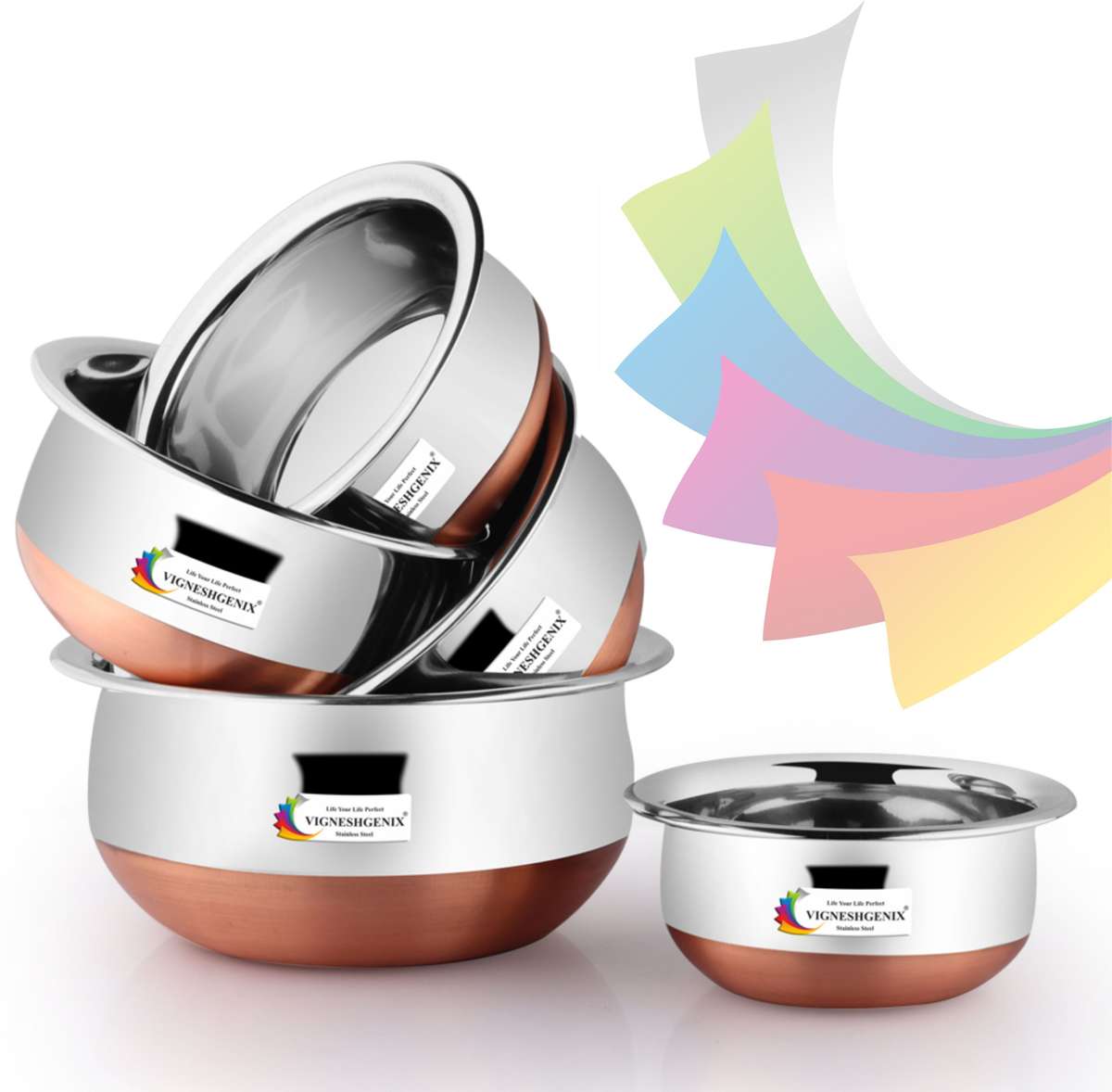 Stainless Steel Handi Set Of 5 Pic Cookware Set Price in India - Buy ...