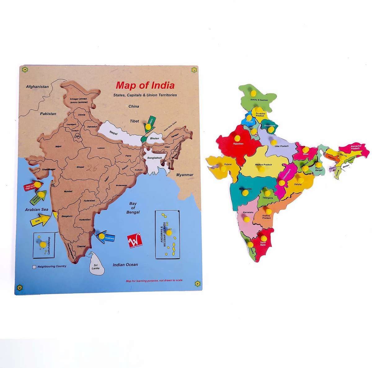 ShopGlobal india map Wooden Educational Jigsaw Toy Puzzles for kids ...