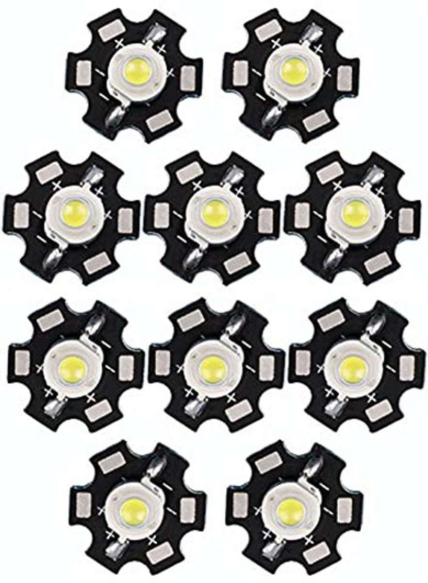 3 Watt Cool White SMD LED Diode Bulb Lamp with Heatsink (10 pcs) Light ...