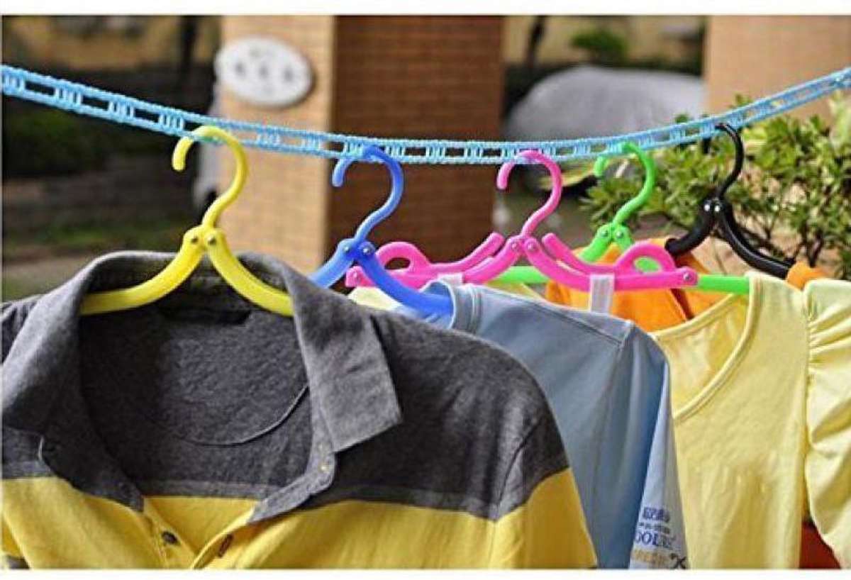 Plastic Wall Cloth Dryer Stand Cloth Rope 5 Meters Clothes Washing Line ...