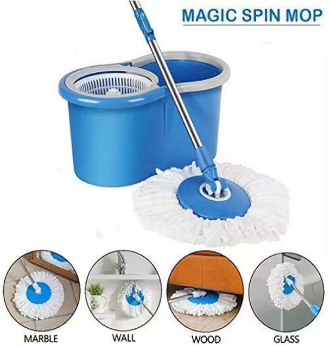 Mopup 360 Degree Bucket Spin Mop Set for House hold and Office using ...