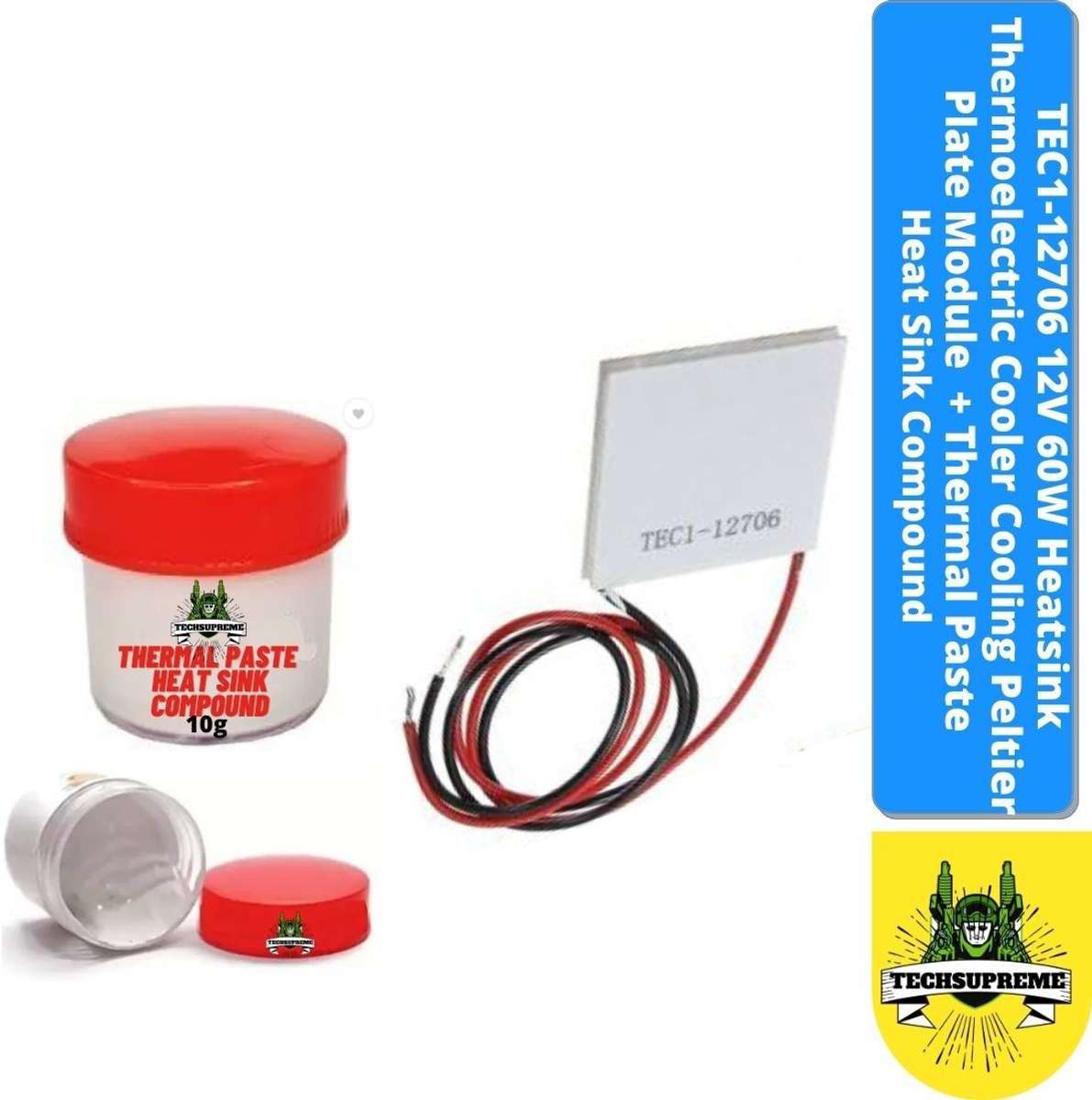 TechSupreme TEC1-12706 Heatsink Thermoelectric Cooling Peltier Plate ...