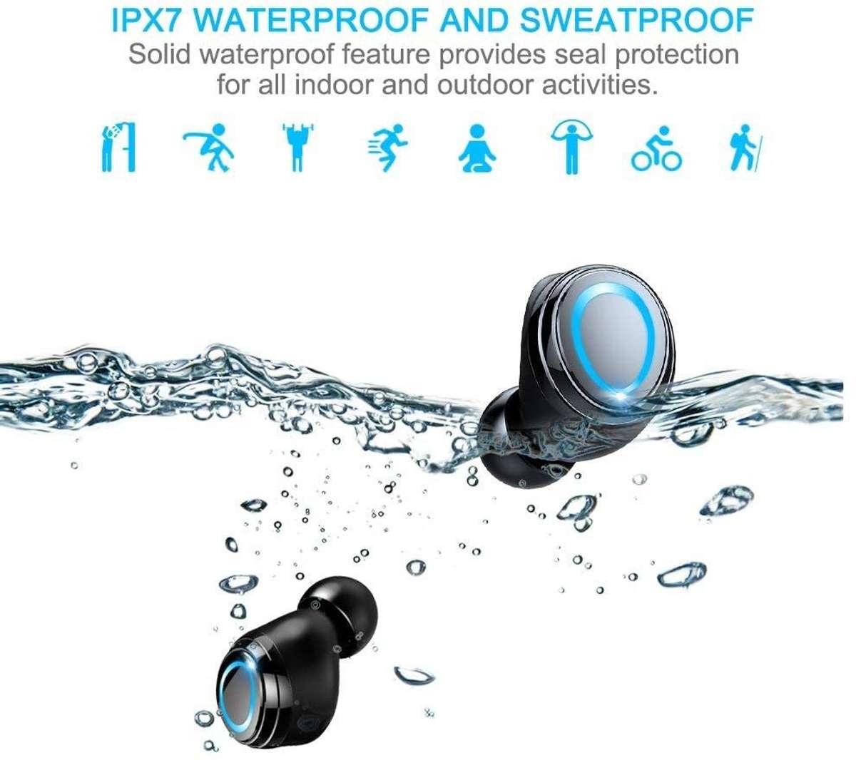 M10 Wireless Earbuds, IPX 7 Earbuds with 280H Playtime,1500Mah ...