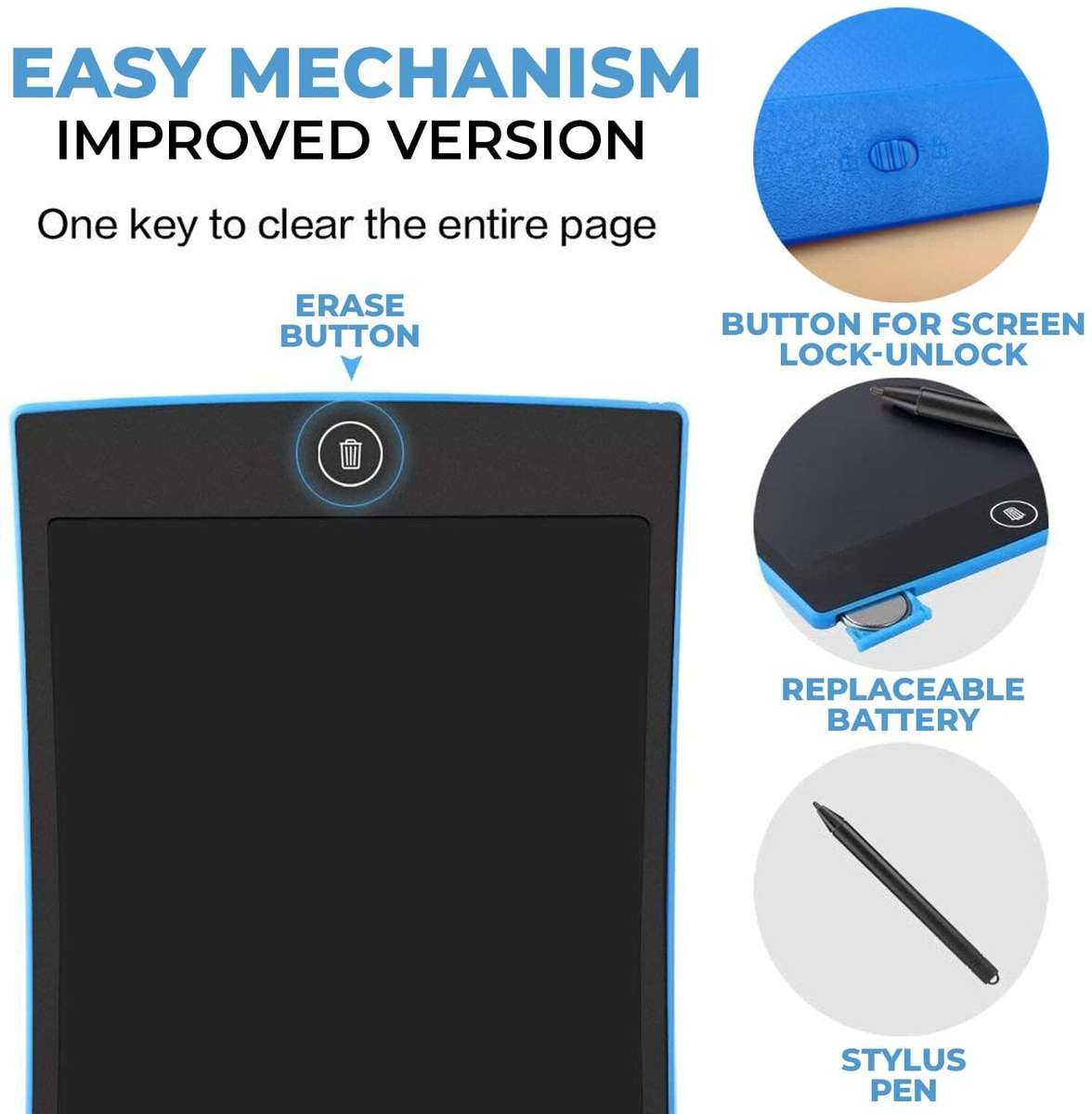 KOBBET Magic Slate 8.5-inch LCD Writing Tablet with Stylus Pen Drawing ...