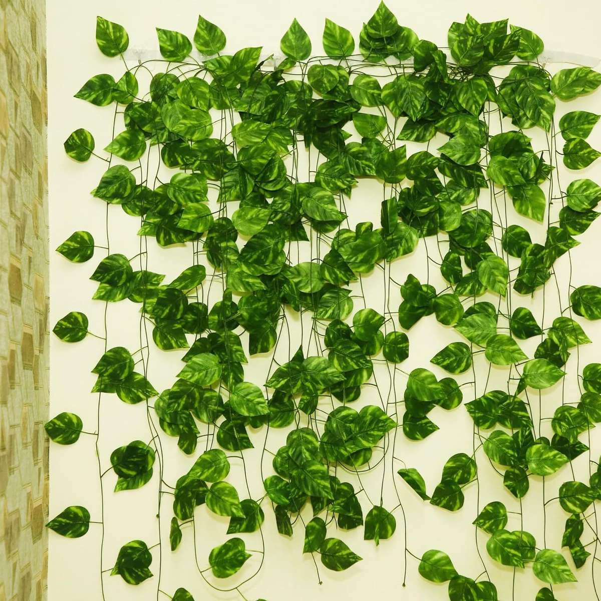 Pack of 1 Artificial Green Money Plants Creepers (7 Ft) Green Leaves ...