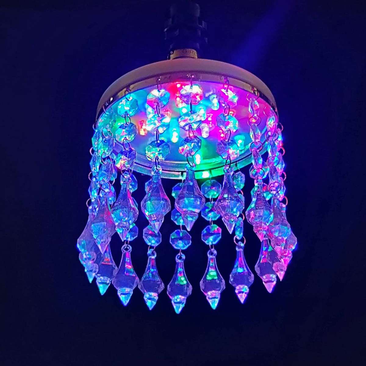 RGB Multi Color Crystal Chandelier Jhoomer Hanging Lamp Chandelier ...