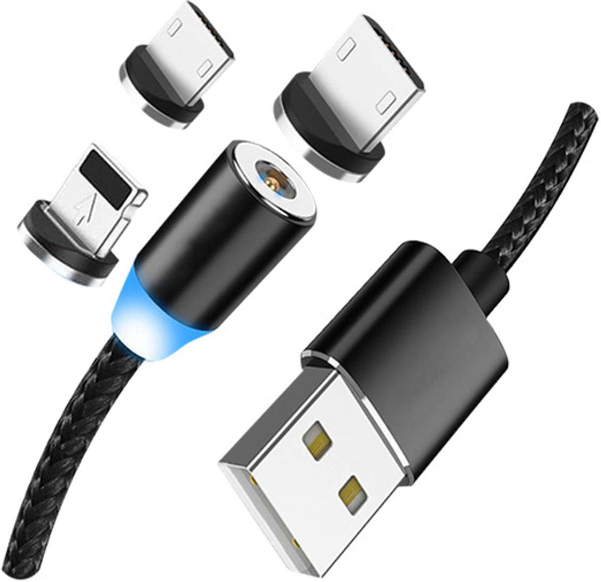3in1 New Fast Charging cable with 3 port Type-C,Smartphones(BLACK)YEH9 ...