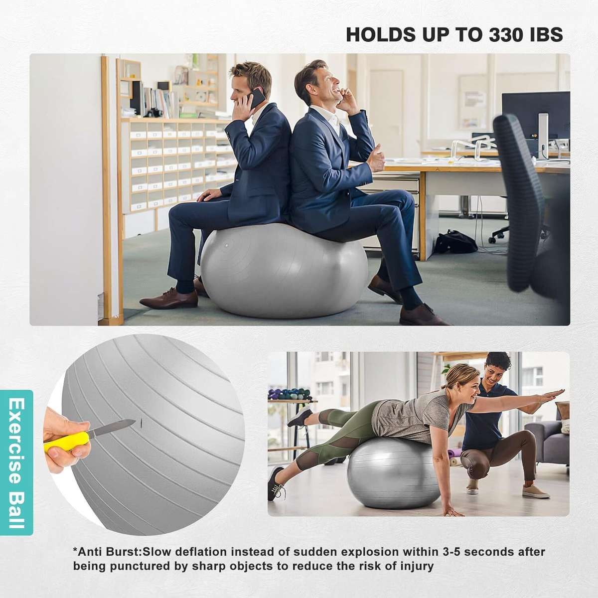 Wishbone GYM BALL 75 CM Anti-Burst Exercise Gym Ball 75cm with Pump Gym ...