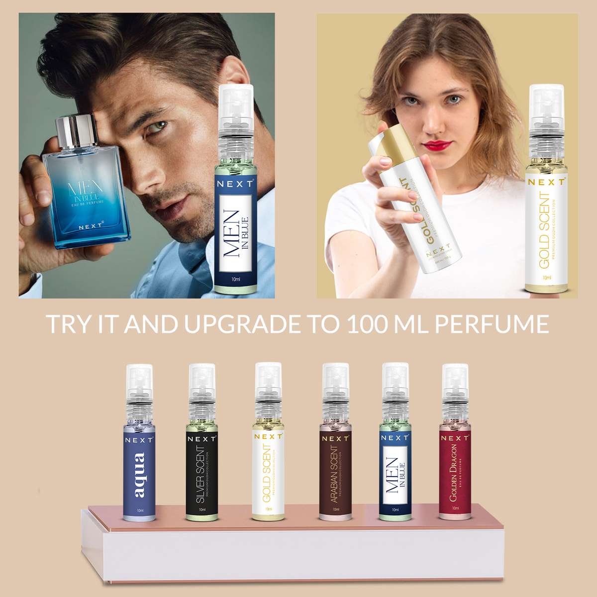 NEXT Luxury Perfume Atomizer Set for Men and Women Eau de Parfum - 60 ...