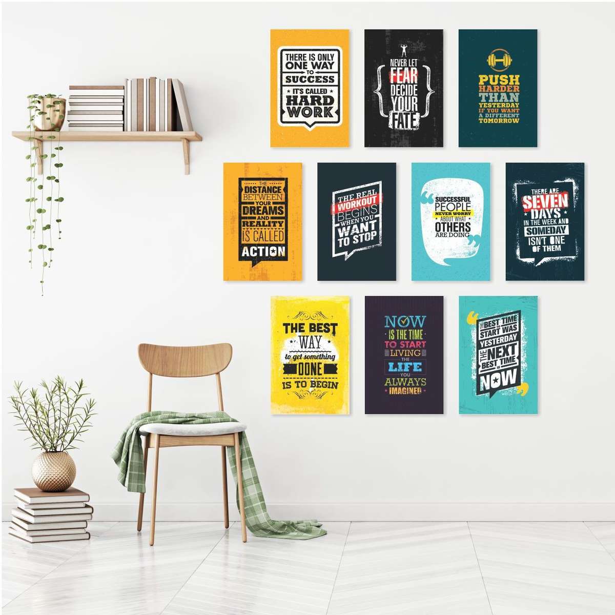 Motivational Poster Quotes Wall Design For Living Room Drawing Room ...