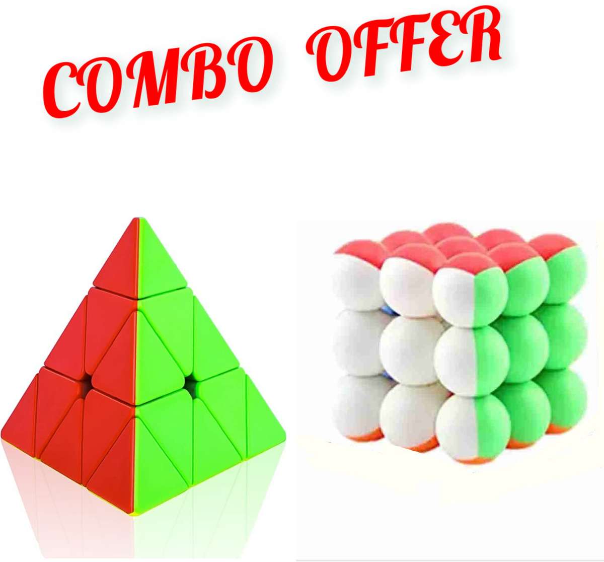 NAREN COMBO(PACK OF 2)Pyramid and Ball Cube For Kids.(Pyramid :10 cm ...