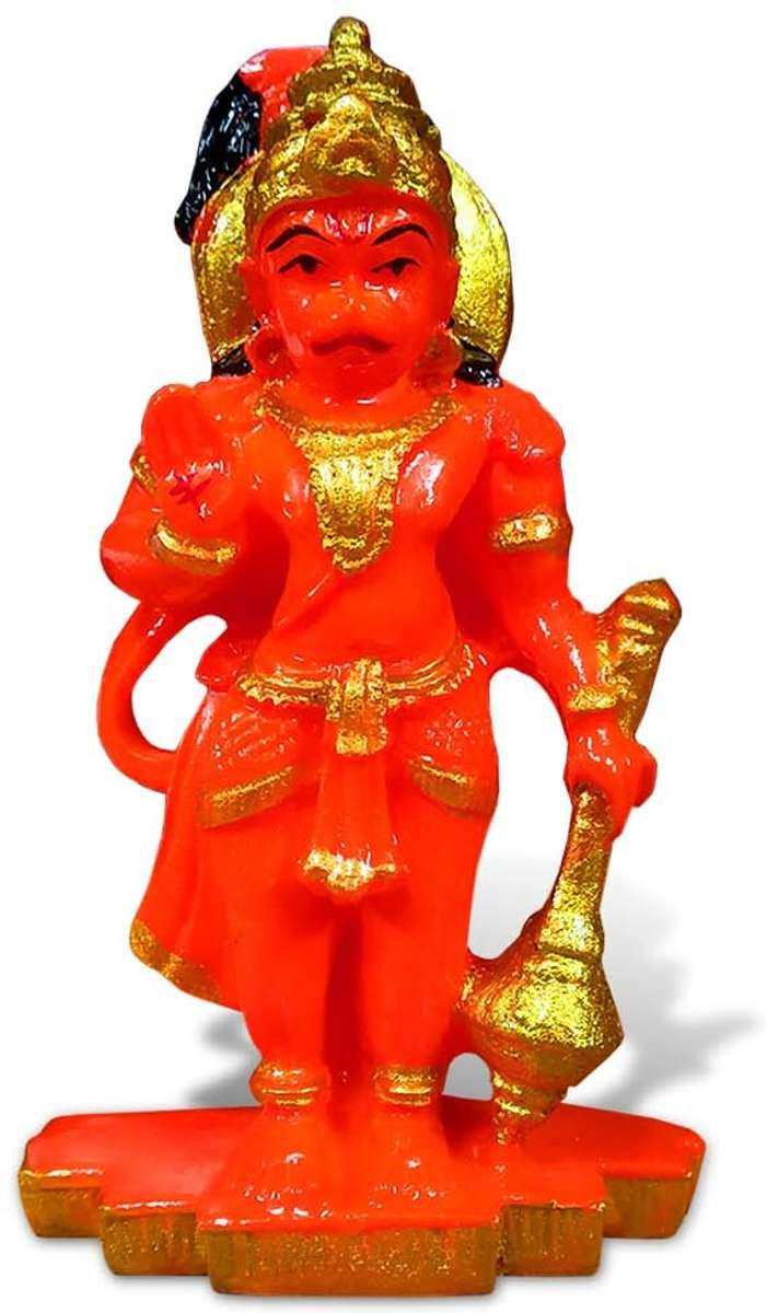 Polyresin Orange Color Standing Bajrangbali Hanuman Blessing/ashirwad ...