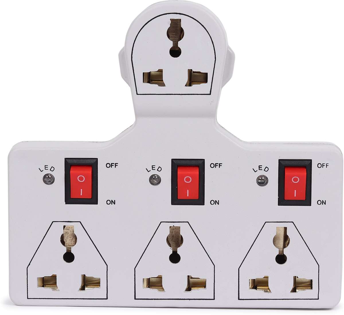 Digiway 4 UNIVERSAL SOCKET 3 SWITCH MULTI PLUG EXTENSION BOARD 4 Socket ...