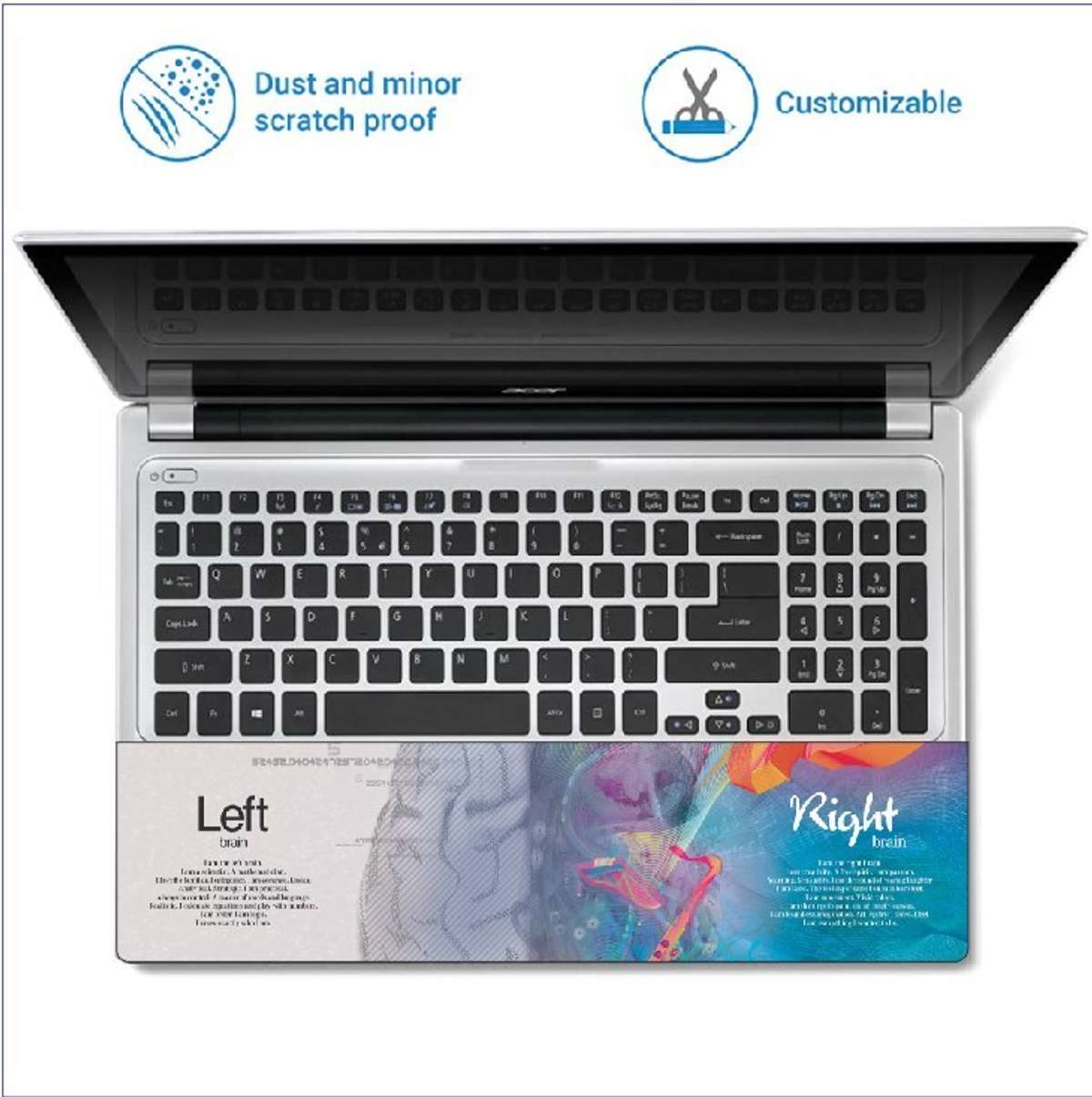 SATNAM LEFT RIGHT MIND 14 INCH laptop back skin sticker/skin with key ...