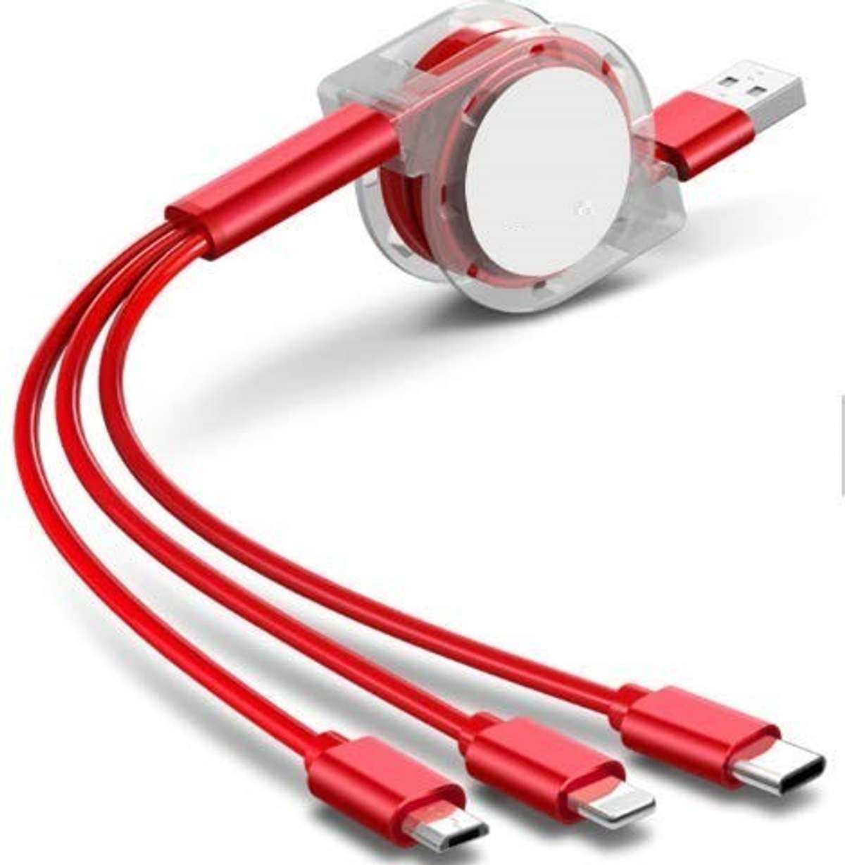 Multifunction Fast Charging Cable Retractable 3 in 1 Charging Cable 1 m ...