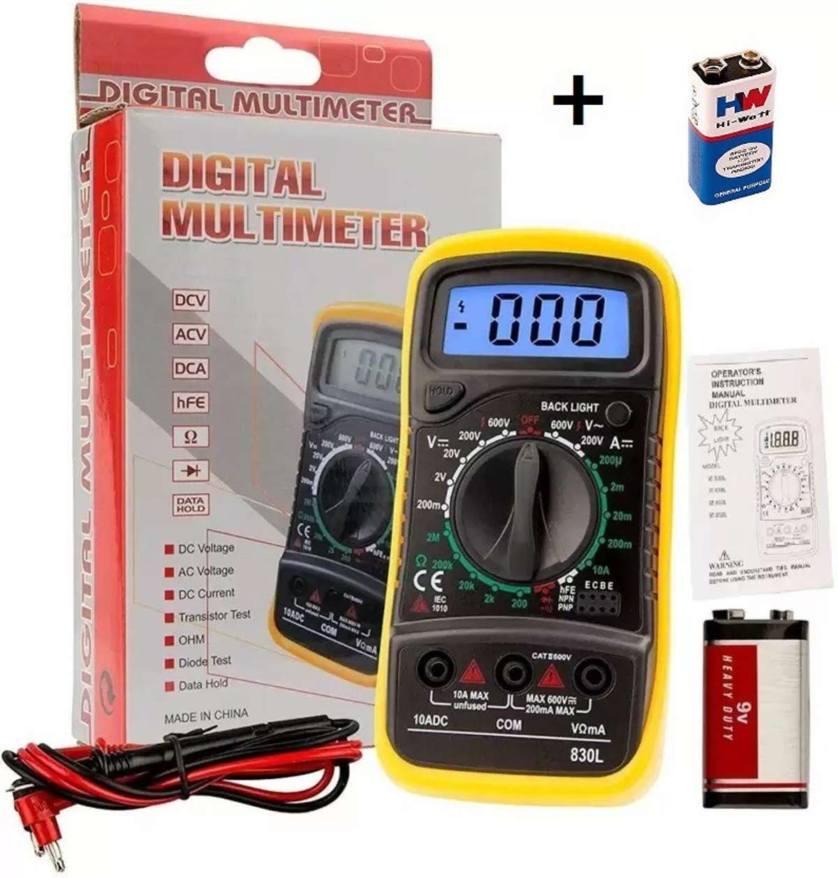 SG Flash MAS830L Electric Testing Meter Voltmeter Ammeter AC DC OHM ...