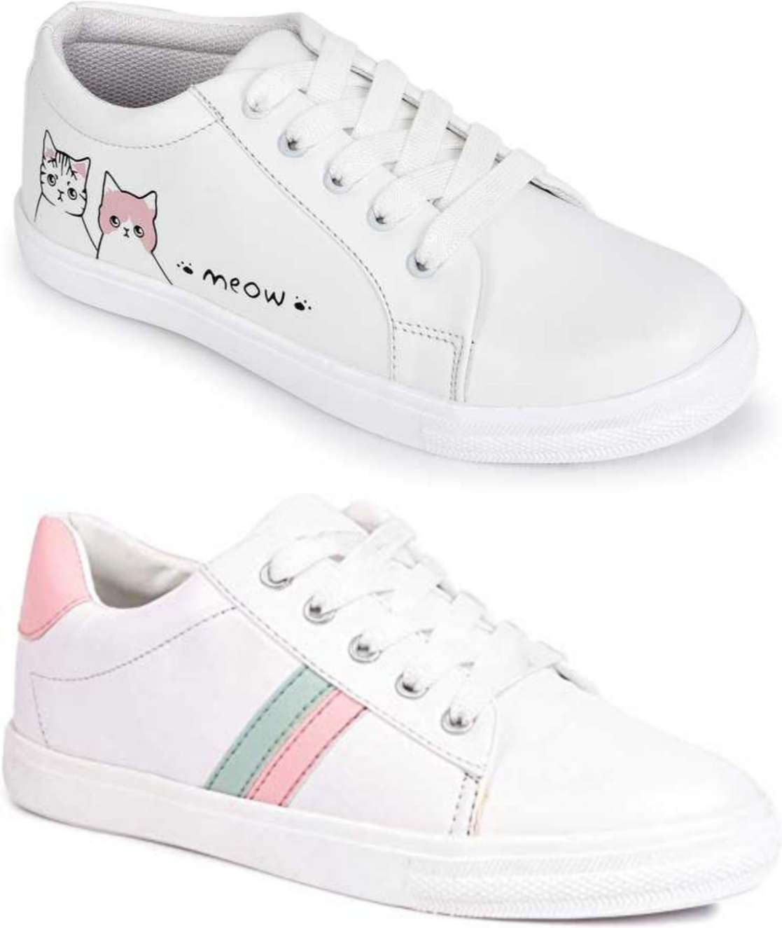 Combo pack of 2 perfect stylish Sneakers For Women And Girls(PINK and ...