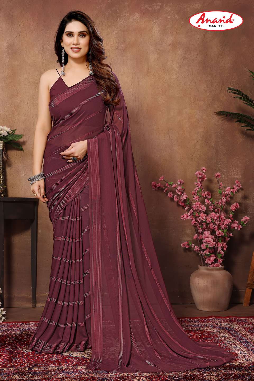 Embellished, Striped, Self Design Bollywood Satin Saree Price in India ...